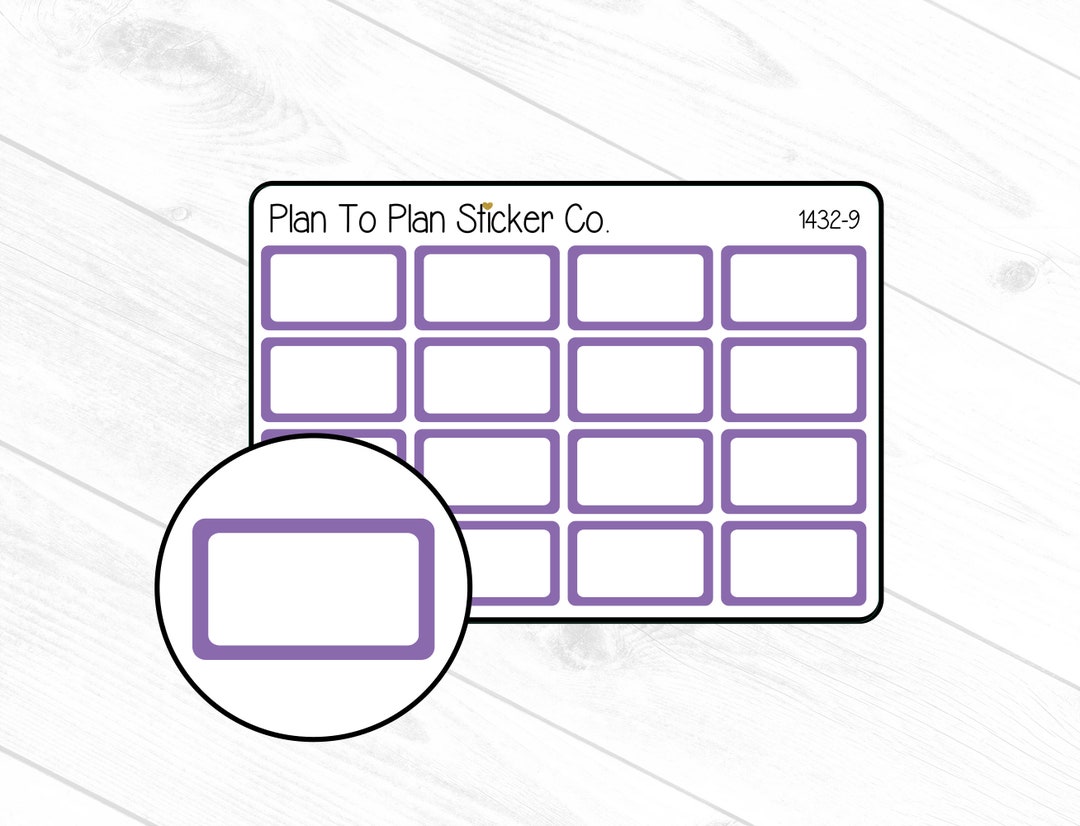 1432-9~~purple Colorful Half Boxes Planner Stickers. - Etsy