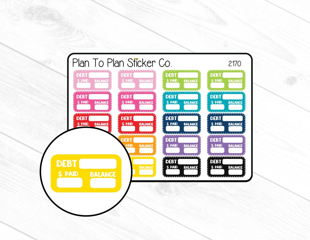 2170~~debt Tracker Planner Stickers. - Etsy