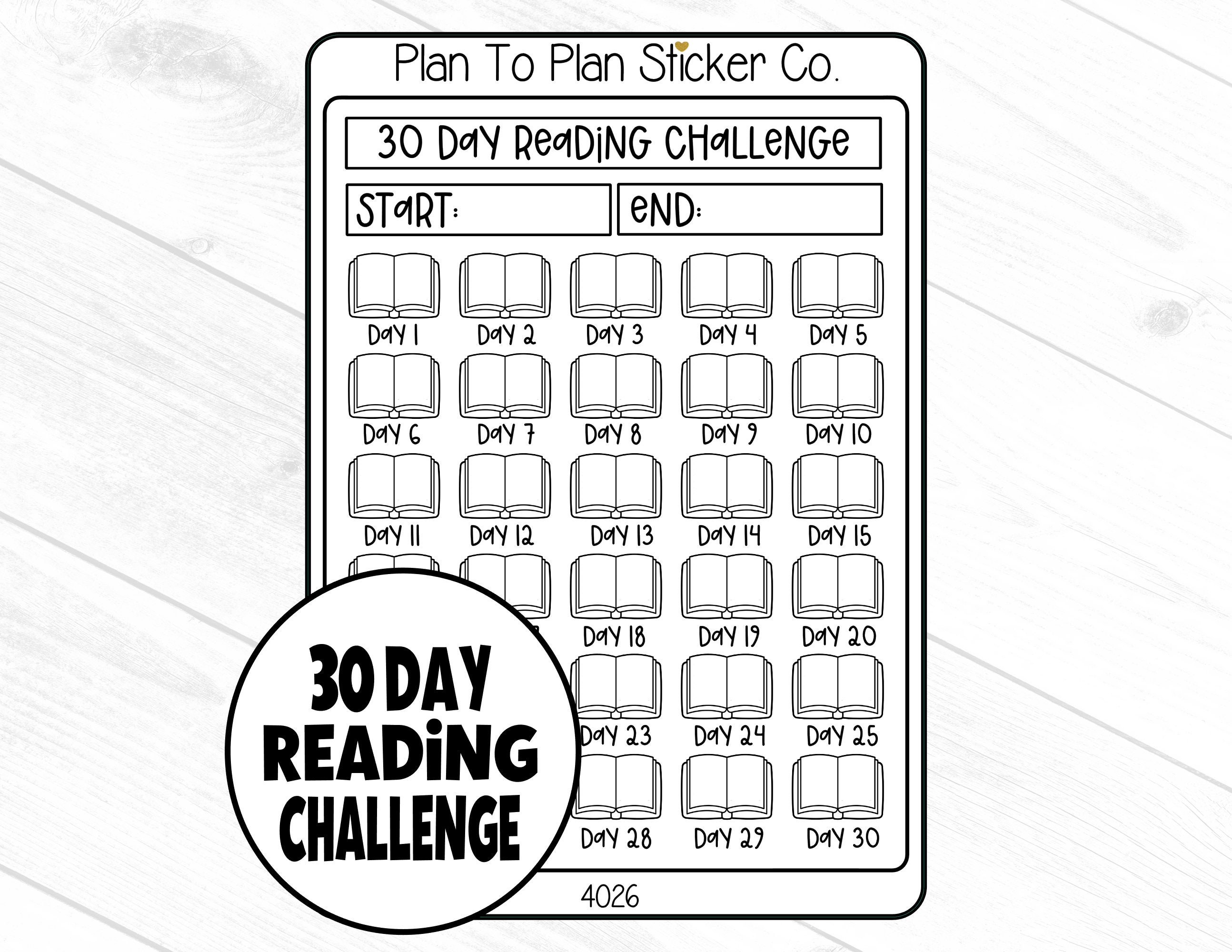 402630 Day Reading Challenge Planner Stickers. - Etsy