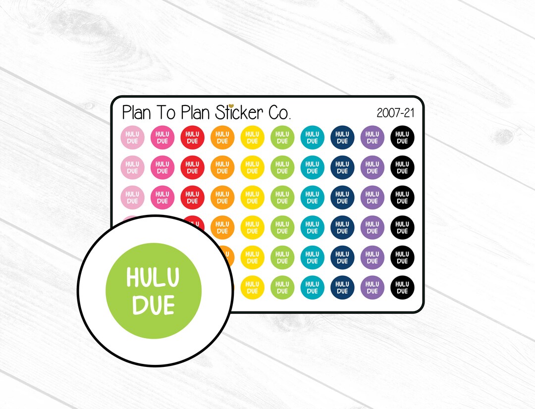 2007-21~~hulu Bill Due Dots Planner Stickers. - Etsy