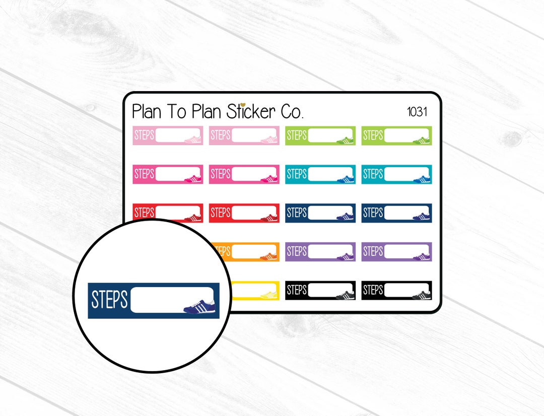 1031~~daily Steps Tracker Planner Stickers. - Etsy