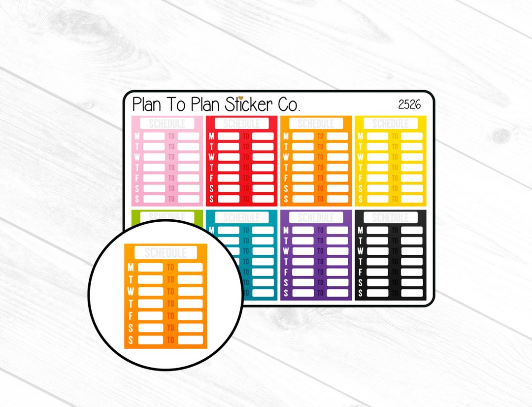 2526 Weekly Schedule Full Box Tracker Planner Stickers. - Etsy