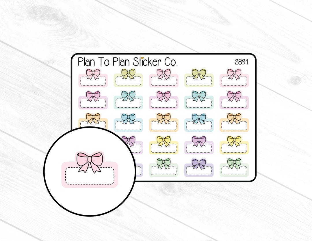 2891~~small Box With Bow Planner Stickers. - Etsy