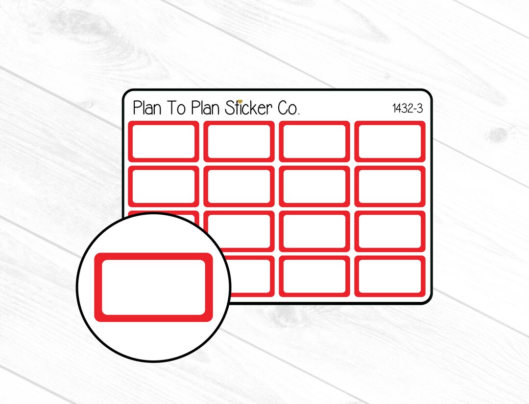 1432-3~~red Colorful Half Boxes Planner Stickers. - Etsy