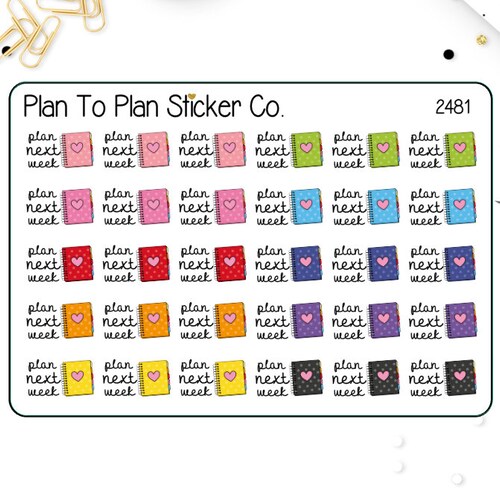2481plan Next Week Planner Stickers. - Etsy