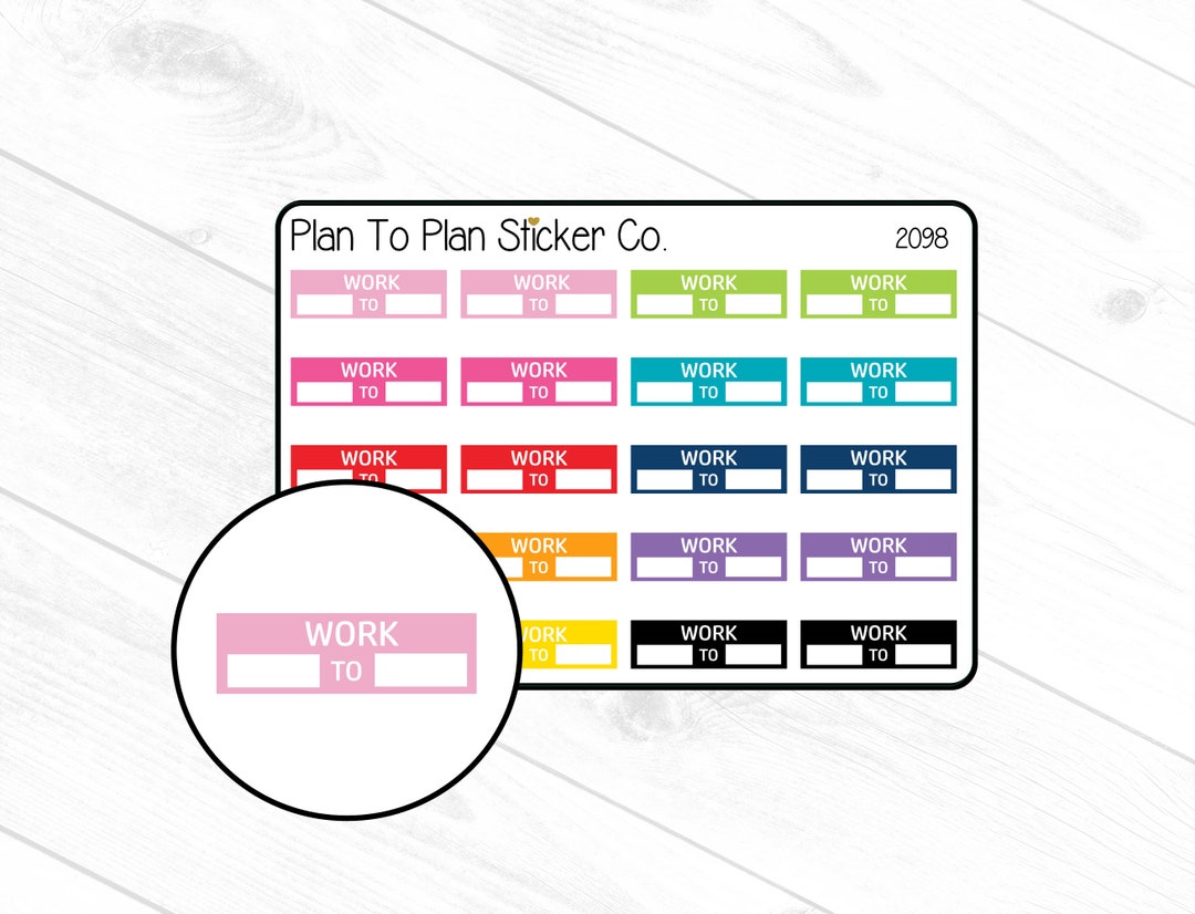 2098~~work Tracker Planner Stickers. - Etsy