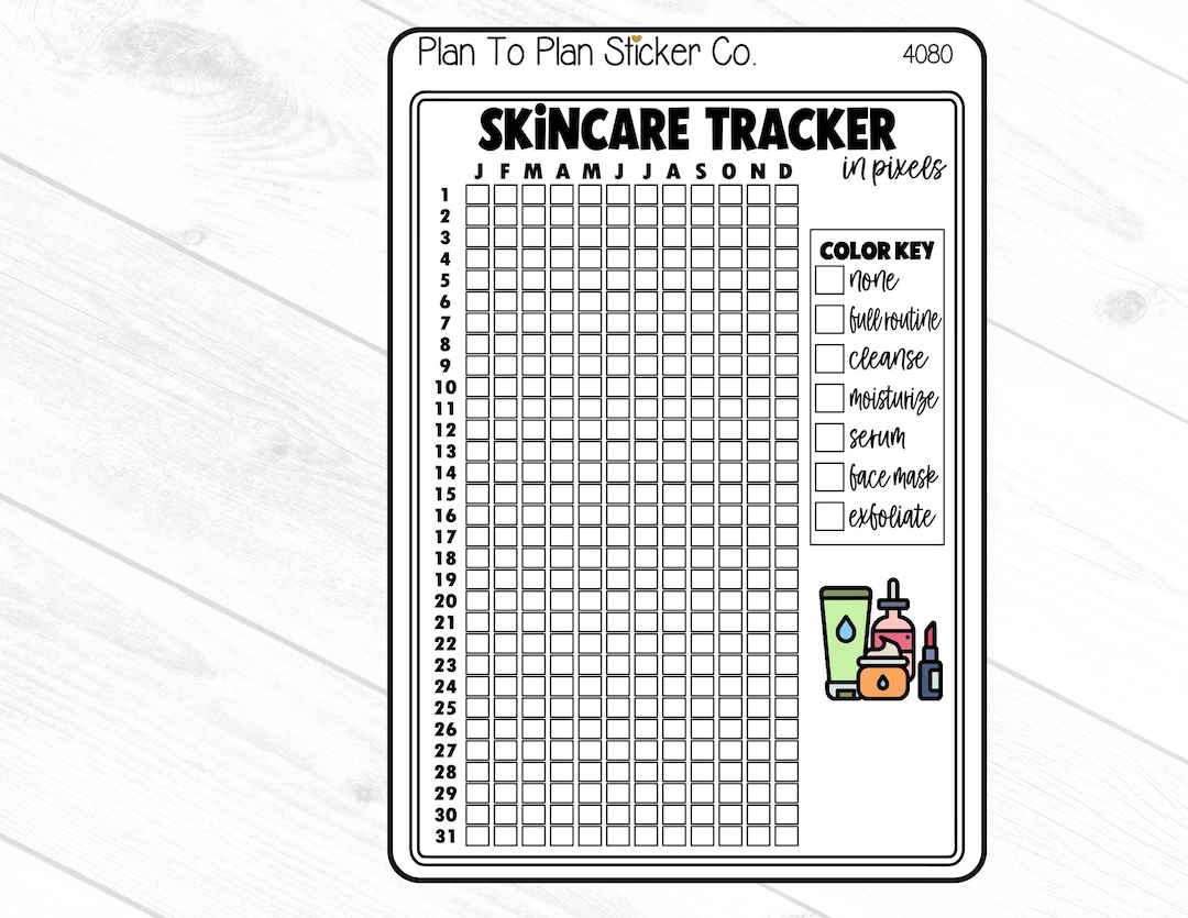 4080~~skin Care Tracker Planner Stickers. - Etsy