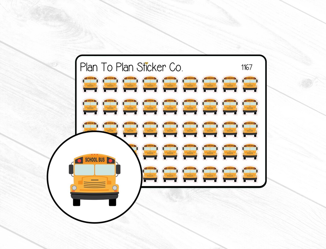 1167~~school Bus Planner Stickers. - Etsy