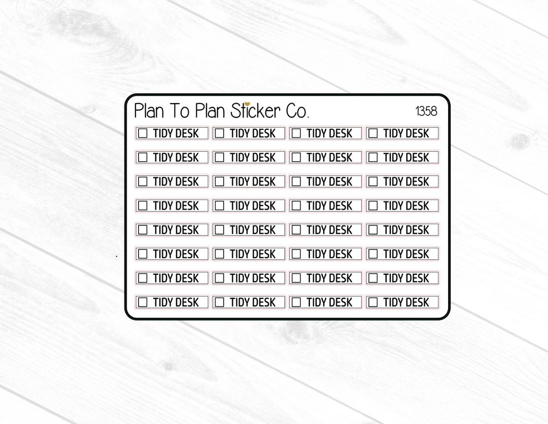 1358~~tidy Desk Planner Stickers. - Etsy
