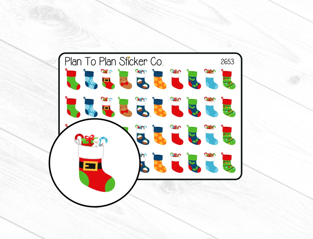 2653~~christmas Stockings Planner Stickers. - Etsy