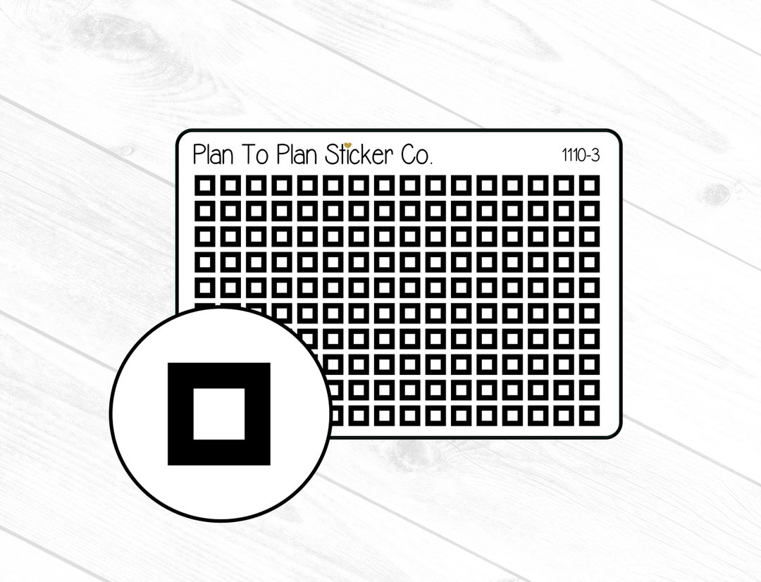 1110-3~~single Black Checkbox Planner Stickers. - Etsy