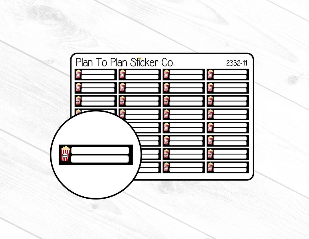 2332-11~~blank TV Boxes Planner Stickers. - Etsy