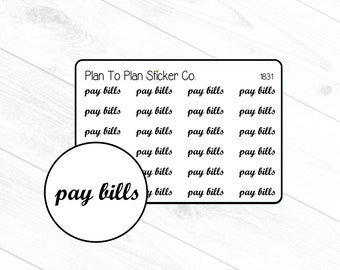 16 Cute Bill Due/pay Bill/ Bill Reminder Planner Stickers - Etsy