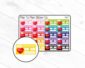 Blood Pressure and Heart Rate Tracker/health Planner Stickers - Etsy