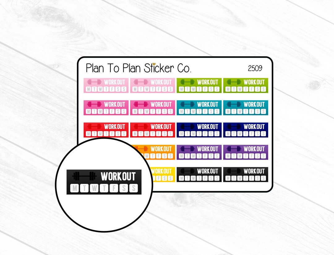 2509~~workout Weekly Tracker Planner Stickers. - Etsy