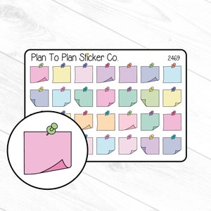2469~~push Pin Sticky Note Planner Stickers. - Etsy