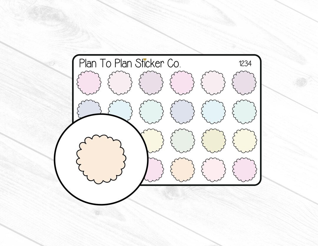 1234~~scallop Sticky Notes Planner Stickers. - Etsy