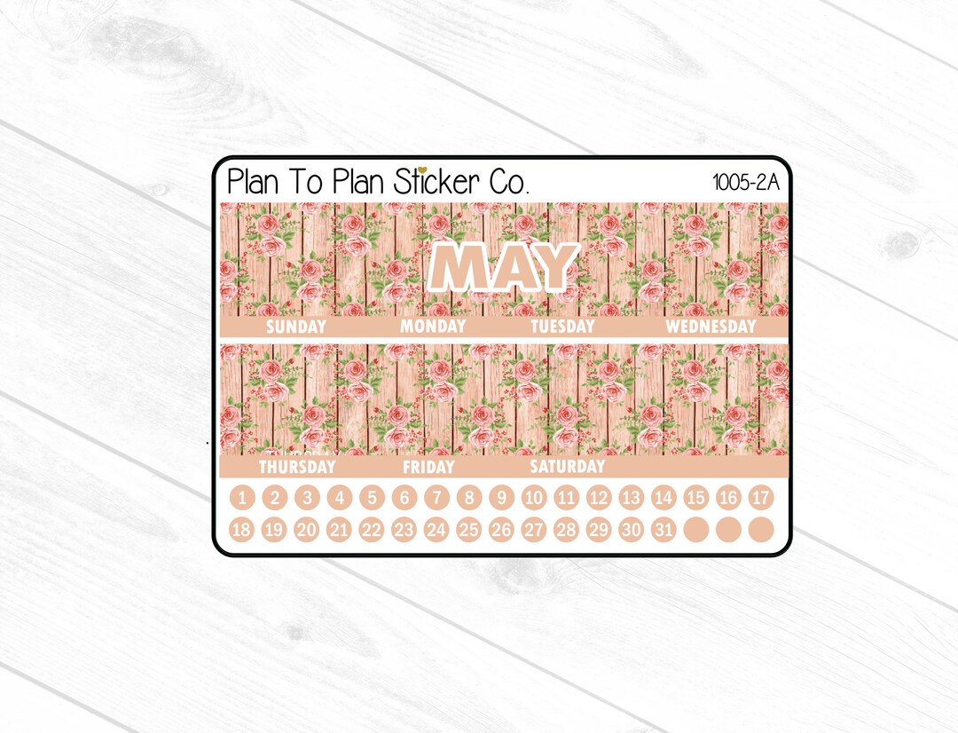 1005-2c~~may 8.5X11 Monthly View Kit Planner Stickers. - Etsy