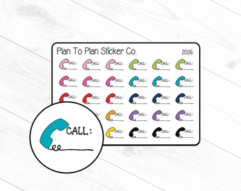 Phone Call PRINTABLE Planner Stickers Video Call Functional Stickers to ...