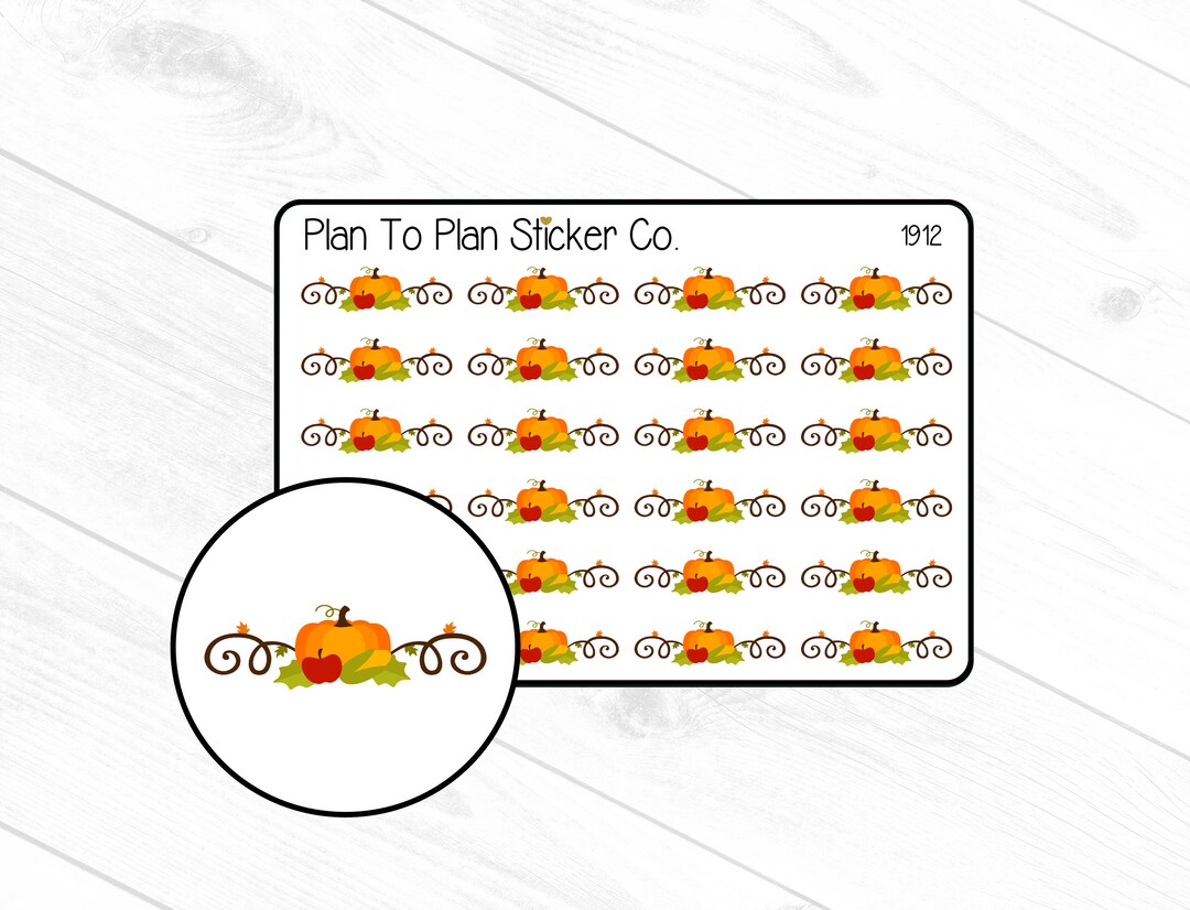 1912~~pumpkin Divider/header Planner Stickers. - Etsy