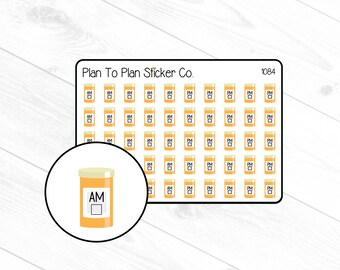 Am and Pm Pill Sticker Sheet Medication Planner Stickers AM PM Medicine ...