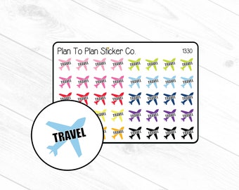 12 Cute Flight Tracker/holiday/vacation Planner Stickers - Etsy