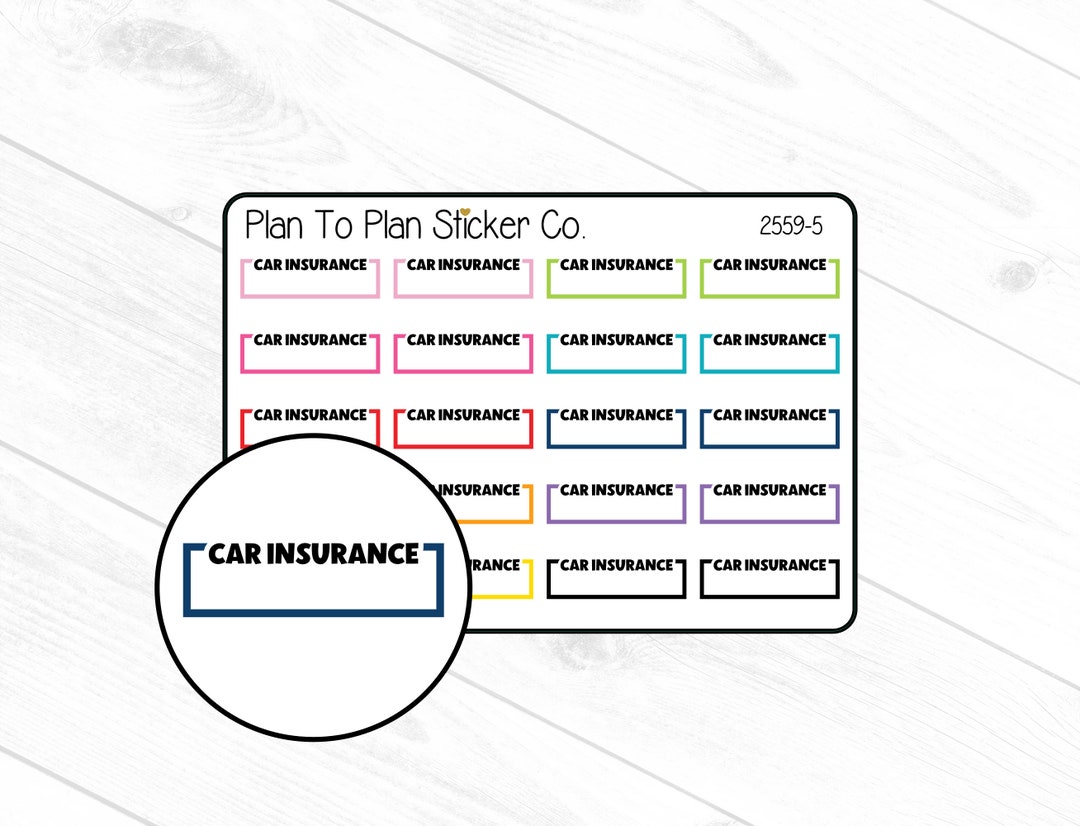 2559-5~~car Insurance Boxes Planner Stickers. - Etsy