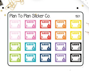 129152 Week Savings Tracker Planner Stickers. | Etsy