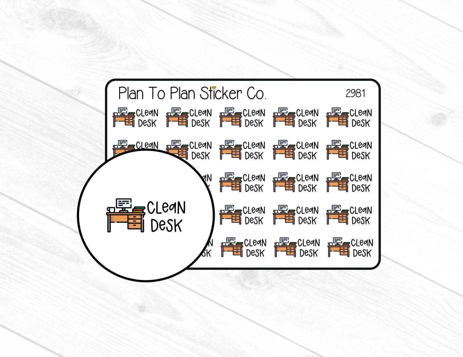 2981~~clean Desk Planner Stickers. - Etsy
