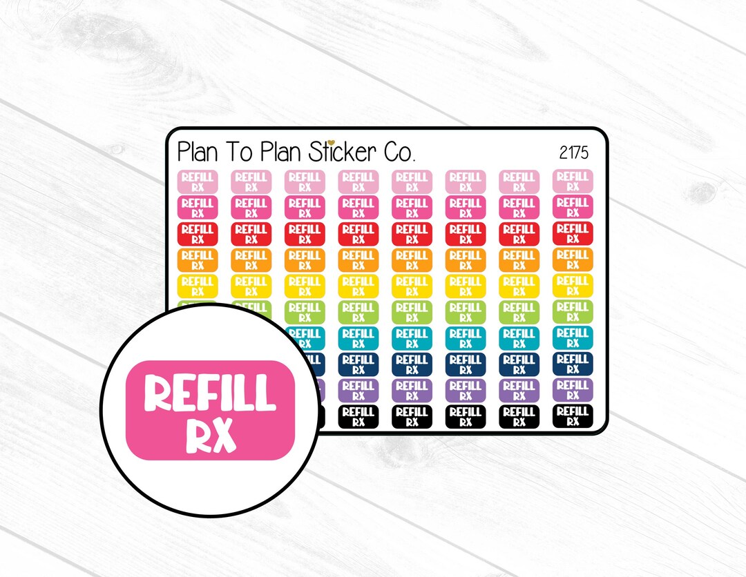2175~~refill RX Prescription Planner Stickers. - Etsy