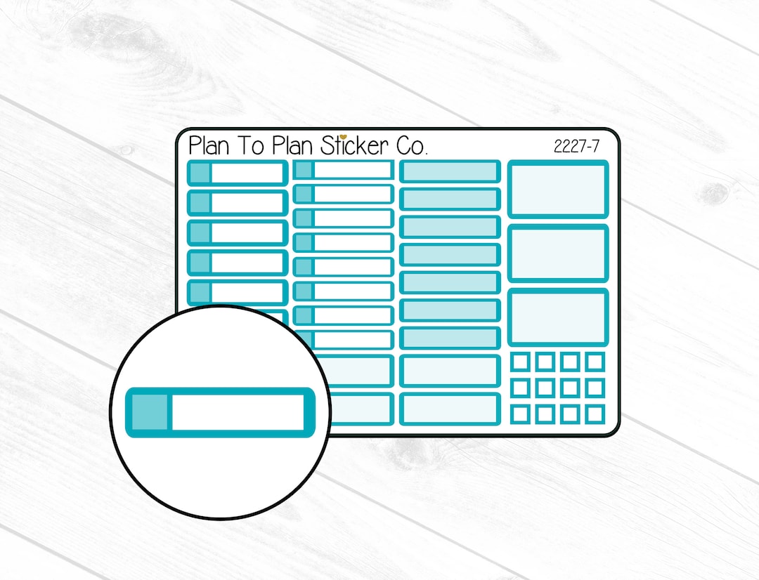 2227-7~~turquoise Mixed Labels & Boxes Planner Stickers. - Etsy
