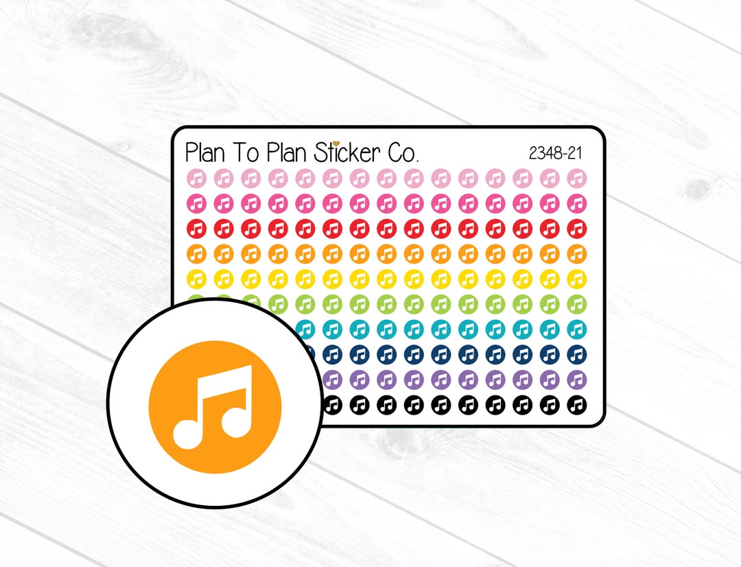 2348-21~~music Notes Tiny Icons Planner Stickers. - Etsy