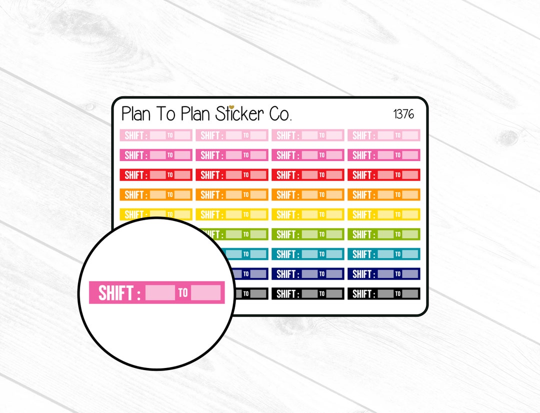 1376shift Schedule Quarter Box Planner Stickers. - Etsy
