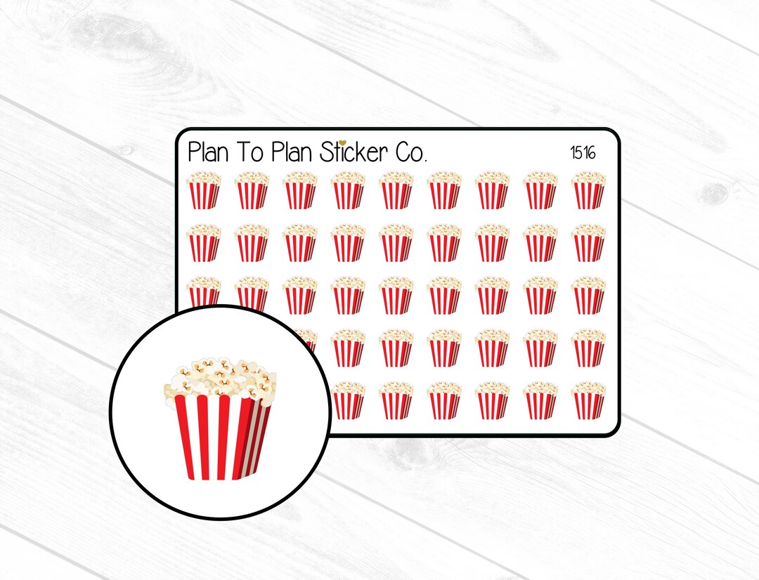 1516~~popcorn Planner Stickers. - Etsy