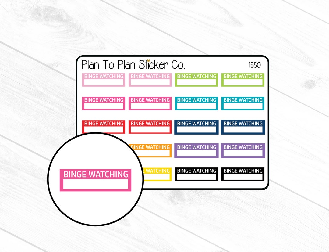 1550~~binge Watching Boxes Planner Stickers. - Etsy