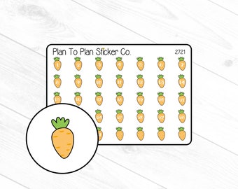 31 Cute Carrots the Rabbit/carrot Countdown/date Cover Planner Stickers ...