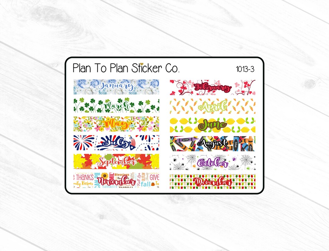 1013-3~~ Yearly View Headers Planner Stickers. - Etsy