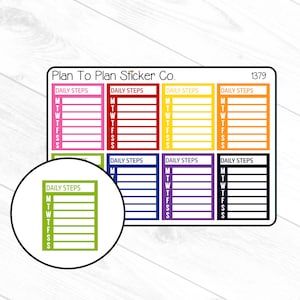 1379~~daily Steps Tracker Planner Stickers. - Etsy