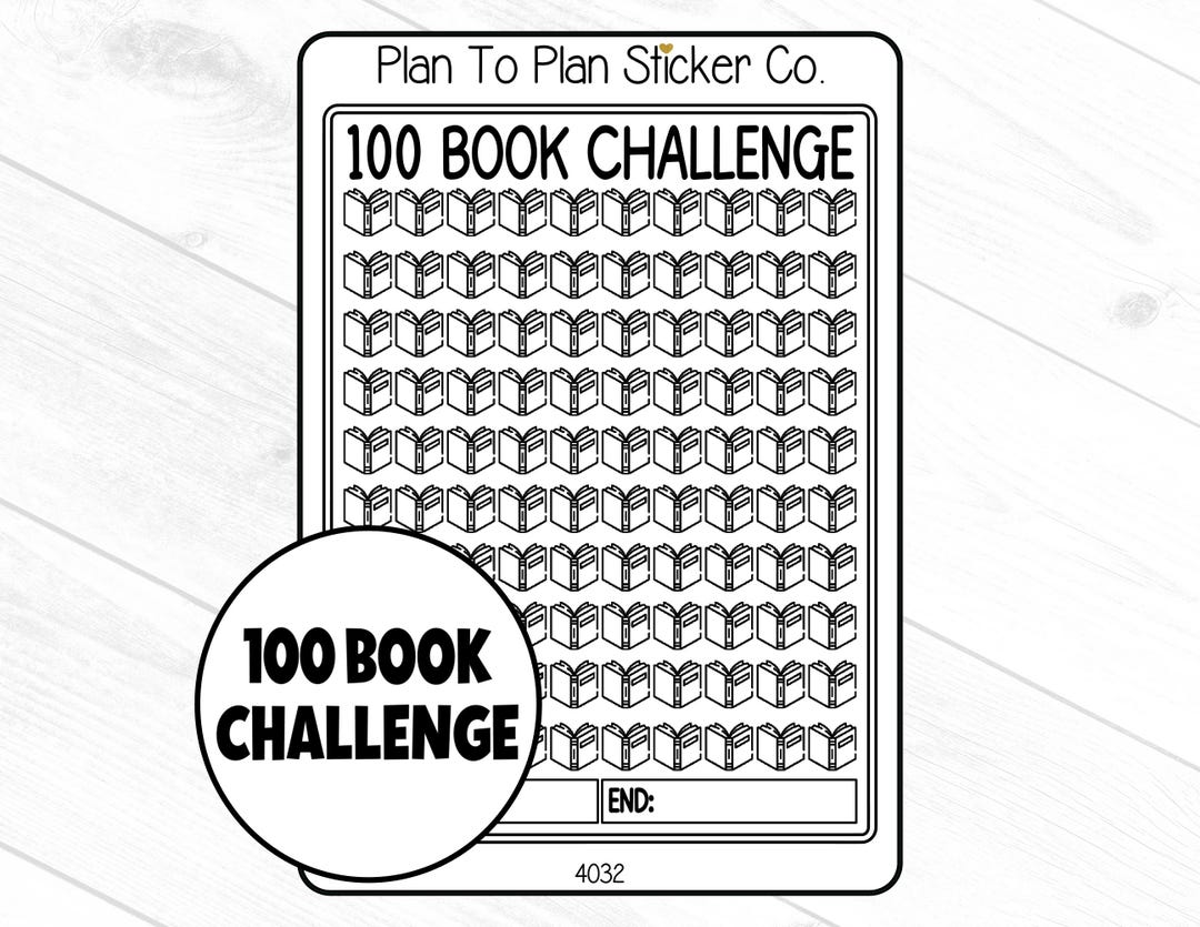 4032~~100 Book Reading Challenge Planner Stickers. - Etsy