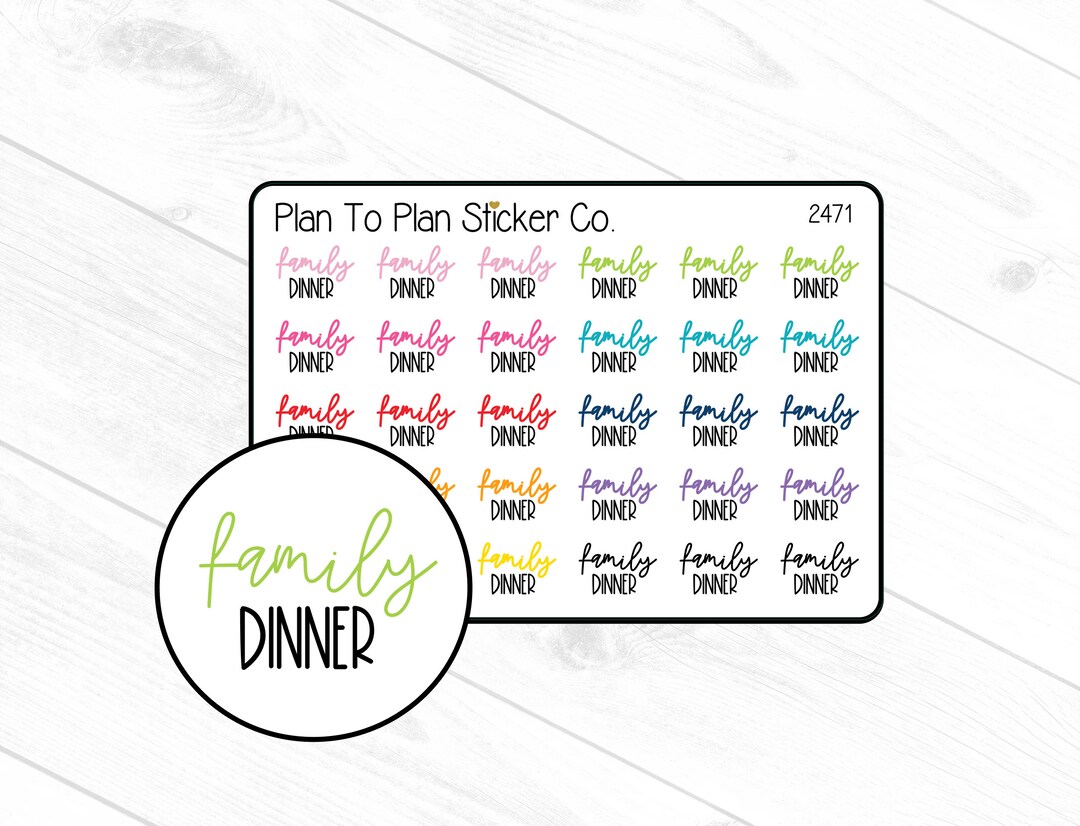 2471~~family Dinner Planner Stickers. - Etsy