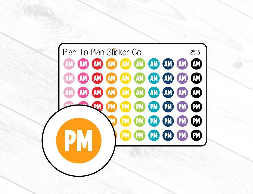 2515~~AM/PM Dots Planner Stickers. - Etsy