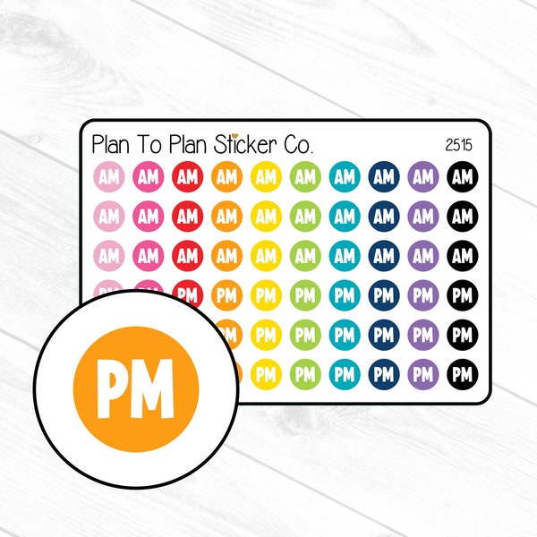 Am Pm Stickers - Etsy