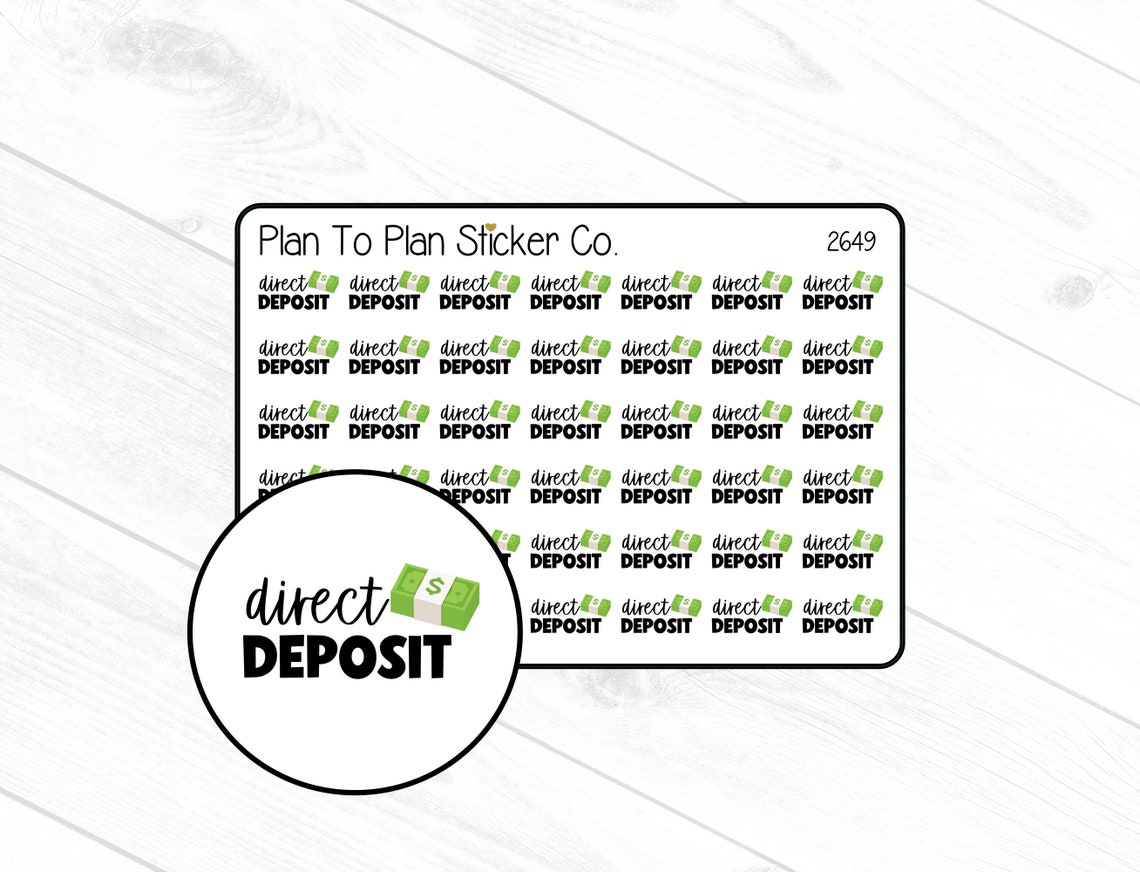 2649~~direct Deposit Planner Stickers. - Etsy