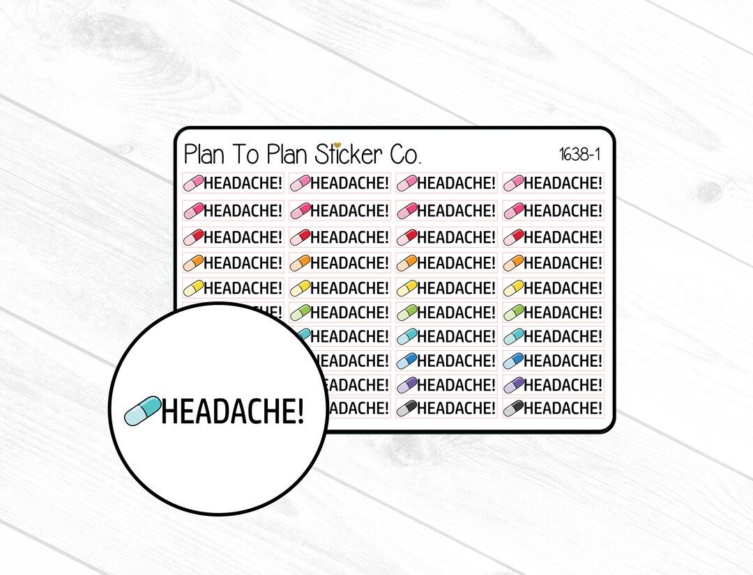 1638~~headache/migraine Tracker Planner Stickers. - Etsy