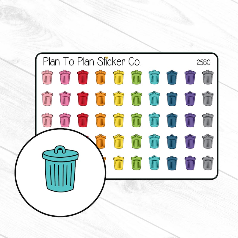 Trash Can Sticker - Etsy