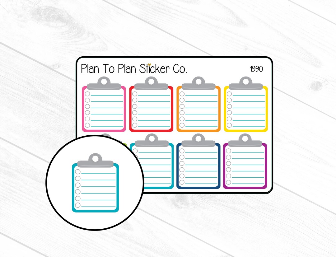1990~~task Tracker Clipboards Planner Stickers. - Etsy