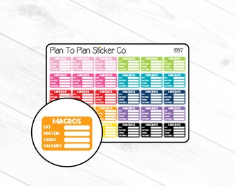 Macros Tracker Box Erin Condren Stickers Weight Loss Stickers for ECLP ...