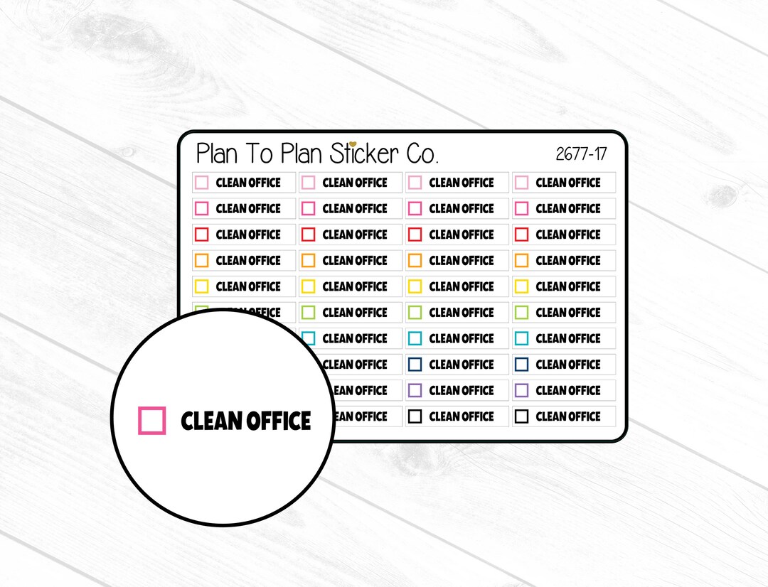 2677-17~~clean Office Planner Stickers. - Etsy