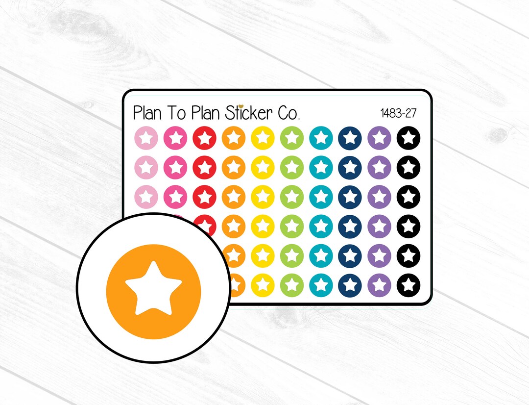 1483-27~~star Icon Planner Stickers. - Etsy