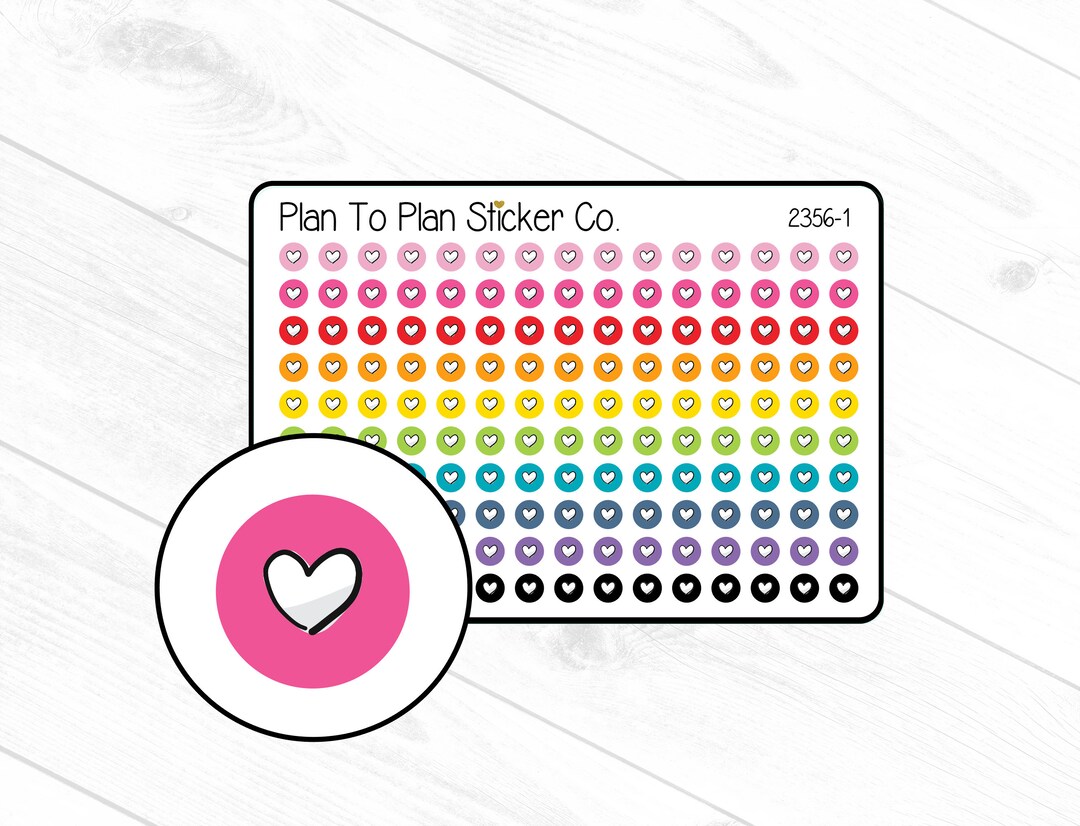 2356-1~~mini Heart Check Dot (bold) Planner Stickers. - Etsy